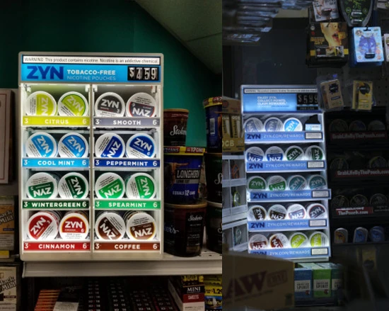 chewing tobacco display dispenser case-smoke shop display Satom Display